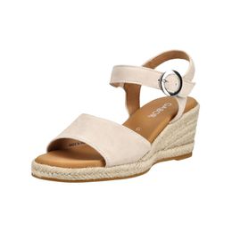 Keilsandalette Gabor COMFORT "Gabor Comfort Sandalen Leder", Damen, Gr. 43, beige, Leder, Schuhe
