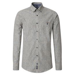 Langarmhemd Casamoda "Casamoda Freizeithemd Print", Herren, Gr. M, Normalgr&ouml;&szlig;en, gelb (hellgelb), 100% Baumwolle, bedruckt, l&auml;ssig geschnitten, Hemden