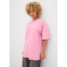 Longsweatshirt bonprix, Damen, Gr. 52/54 (XXL), bl&uuml;tenpink, Sweatware, Obermaterial: 100% Baumwolle, unifarben, l&auml;ssig geschnitten Po-bedeckend, Rundhals, weit Rollkante, Sweatshirts, l&auml;ssige Passform, Halbarm-Design, aus reiner Baumwolle
