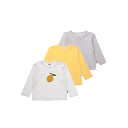 Sweatshirt Liliput "Zitrone", M&auml;dchen, Gr. 62/68, bunt (mehrfarbig), 100% Baumwolle, bestickt, Rundhals, Sweatshirts Sweatshirt, 3er-Pack mit Druckkn&ouml;pfen auf der Schulter