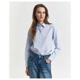 Langarmbluse Gant "REG POPLIN SHIRT", Damen, Gr. 44, blau (light blau), Web, Obermaterial: 100% Baumwolle, regular fit, Blusen