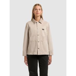 Fieldjacket Khujo "SUZY", Damen, Gr. S, greige, Twill, 100% Baumwolle, unifarben, regular fit h&uuml;ftlang, eingesetzt mit Druckkn&ouml;pfen, Jacken
