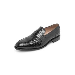 Loafer Henry Stevens "Marshall PL", Herren, Gr. 42, schwarz, Leder, Schuhe Loafer