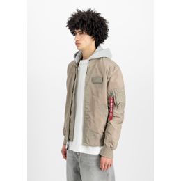 Herren Bomberjacke "MA-1 TT Hood Light", beige, Gr. XL, Alpha Industries, Obermaterial: 100% Nylon, Futter: 100% Nylon, Kapuze: 75% Baumwolle, 25%