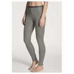 Leggings Calida "True Confidence", Damen, Gr. XXS (32/34), N-Gr, grau (platin mel&eacute;), Feinripp, Obermaterial: 70% Wolle, 30% Seide, unifarben, normal lang, Hosen Leggings, w&auml;rmend, elastisch, Feinripp-Qualit&auml;t, atmungsaktiv, weich