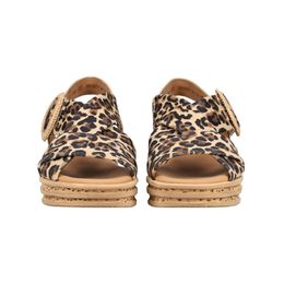 Keilsandalette Gabor "Gabor Sandalen Leder", Damen, Gr. 38, leopard, Leder, Schuhe