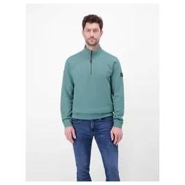 Sweater Lerros "SELA", Herren, Gr. 3XL, arctic blau, Sweatware, Obermaterial: 90% Baumwolle, 10% Polyester, unifarben, normal h&uuml;ftbedeckend, Rundhals, B&uuml;ndchen, Sweatshirts Sweater, mit Troyer-Rei&szlig;verschluss