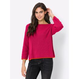 3/4 Arm-Pullover Heine "Pullover", Damen, Gr. 34, pink, 100% Baumwolle, unifarben, Pullover