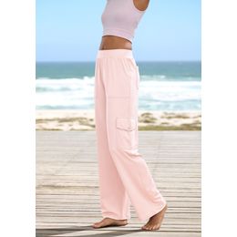 H.I.S. H.I.S Damen Cargohose, Gr. 32rosa, Obermaterial: 90% Polyester, 10% Elasthan, Basic, Hosen, mit 6 praktischen Taschen, Loungewear