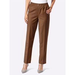 CLASSIC COME ON Damen Schlupfhosebraun, Gr. 52, meliert, unifarben, 53% Polyester, 43% Schurwolle, 4% Elasthan, Hosen