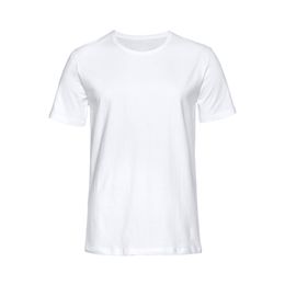 H.I.S. H.I.S Herren T-Shirt, Gr. S, wei&szlig;, Jersey, Obermaterial: 95% Baumwolle, 5% Elasthan, unifarben, Basic, Shirts, mit Rundhalsausschnitt perfekt als