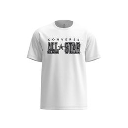 T-Shirt Converse "Converse ARCH ALL STAR TEE", Herren, Gr. S, wei&szlig; 10a, Obermaterial: 80% Baumwolle, 20% Polyester, normal, Rundhals, Shirts T-Shirt, sportliche Passform, Kurzarm, mit Logodruck, Rundhalsausschnitt