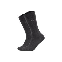 JOOP! Kurzsocken JOOP "Socken Unisex premium essential organic cotton Socks 2p 2er Pack", Herren, Gr. 35-38, grau (anthrazit meliert), Obermaterial: 62% Baumwolle CO(Bio). 36% Polyamid PA. 2% Elasthan EL., Socken