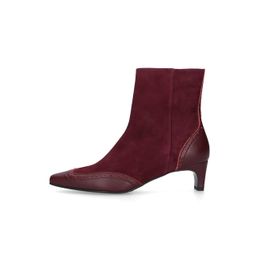 Henry Stevens Damen Schlupfboots "Madison ZB40", Gr. 42, rot, Ziegenvelours und Kalbsleder, Schuhe, Damen Stiefelette mit Absatz handgefertigt,