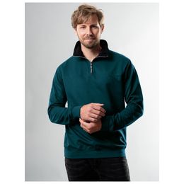 TRIGEMA Herren Sweatshirt "TRIGEMA Sweatshirt mit Rei&szlig;verschluss"saphir, Basic, Gr. M, Sweatware, 70% Baumwolle, 30% Polyester, Sweatshirts