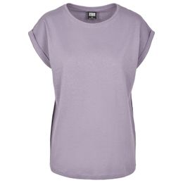 Urban Classics Damen Kurzarmshirt "Urban Classics Damen Ladies Extended Shoulder Tee"dustylila, Gr. L, unifarben, 100% Baumwolle, Shirts