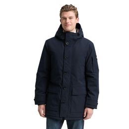 Kurzmantel Tom Tailor, Herren, Gr. XXL, blau (sky captain blau), Web, Obermaterial: 100% Polyester. Futter: 100% Polyester, unifarben, regular fit normal, elastischer Bund, M&auml;ntel Kurzmantel, mit Kapuze