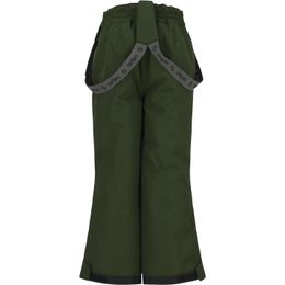 ZIGZAG Jungen Skihose "Soho", gr&uuml;n, Gr. 110, unifarben, 88% Polyester, 12% Elasthan, Hosen, mit abnehmbaren Hosentr&auml;gern