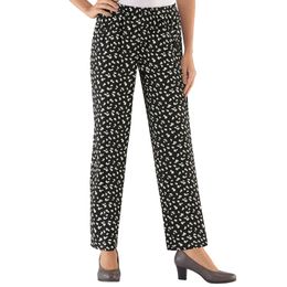 Classic Basics Damen Schlupfhose, schwarz, Gr. 48, gemustert, 52% Polyester, 48% Viskose, Hosen