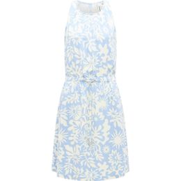 Ragwear Damen Blusenkleid "Sanai Print YOUMODO"blau, Gr. L, Material: 100% Viskose, Kleider, Sommerkleid mit Schn&uuml;rung und modischem Print