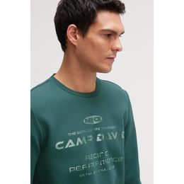 CAMP DAVID Sweatshirt aus Interlock mit Folienprint Herren Gr&ouml;&szlig;e S gr&uuml;n