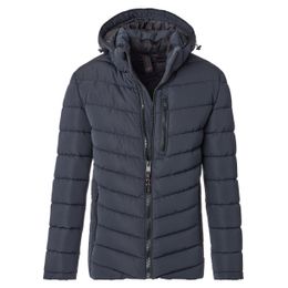 Steppjacke Casamoda "Casamoda Steppjacke mit Kapuze uni", Herren, Gr. XXL, blau, 100% Polyester, Jacken Steppjacke