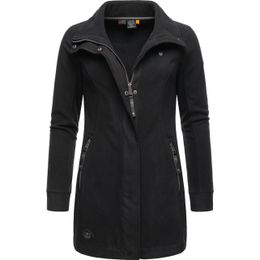 Ragwear Damen Parka "Letrice Fleece", schwarz, Gr. XS, Sweatware, 100% Polyester, Jacken, Sportliche Zip-Fleecejacke mit hohem Kragen