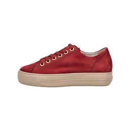 Paul Green Damen Sneaker "Paul Green Sneaker Nubukleder", Gr. 42,5, rot, Nubukleder, Schuhe