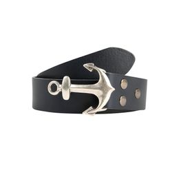 Damen Lederg&uuml;rtel "&raquo;Soft Boom Navy&laquo;, mit austauschbarer Schlie&szlig;e &raquo;Anker SO19&laquo;", schwarz, Gr. 105, RETTUNGSRING G&Uuml;RTEL, Rindsleder, G&uuml;rtel