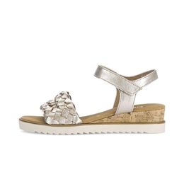 Gabor Damen Keilsandalette "Keilsandalette", Gr. 38,5, silber, Schuhe