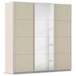 Schwebet&uuml;renschrank OTTO HOME "Kleiderschrank Schrank Schlafzimmerschrank Garderobe AGORDO", beige (champagner), griffleisten alufarbig, B:203cm H:210cm T:62cm, Holzwerkstoff, Schr&auml;nke, Schwebet&uuml;renschrank, Top Innenausstattung, in 4 Breiten und 2 H&ouml;hen MADE IN GERMANY, Topseller