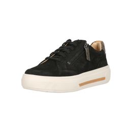 Clarks Damen Sneaker "Hollyhock Zip", Gr. 41,5, schwarz, Leder, Schuhe, mit atmungsaktiver Eigenschaft