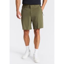 Shorts BOSS Green "Porsche Spirit 70 Capsule Collection", Herren, Gr. 48, N-Gr, open gr&uuml;n347, Web, Obermaterial: 87% Polyamid, 13% Elasthan, unifarben, relaxed fit kurz, Hosen Shorts, Premium Herrenmode Limited, Stretchmaterial, wasserabweisendes Finish
