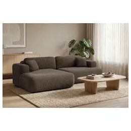 Ecksofa OTTO HOME "VEEVIA L-Form, Schlafsofa, Verl&auml;ssliche Qualit&auml;t, Breite 256cm", braun, B:256cm H:76cm T:161cm, 100% Polyester, Sofas, Ecksofa, mit Bettkasten, belastbar bis 480kg, inklusive R&uuml;cken- und Zierkissen