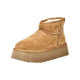Plateaustiefelette Steve Madden "Steve Madden Stiefelette Veloursleder", Damen, Gr. 40, tan, Veloursleder, Schuhe