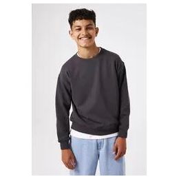 Sweater Garcia, Jungen, Gr. 128/134, grau (dunkelgrau), Sweatware, Obermaterial: 100% Baumwolle, unifarben, regular fit taillenbedeckt, Rundhals, Rippb&uuml;ndchen, Sweatshirts Sweater, mit Rippb&uuml;ndchen
