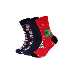 Happy Socks Socken 'Holiday Tree' Damen Gr&ouml;&szlig;e 41/46 navy / gr&uuml;n / rot / wei&szlig;