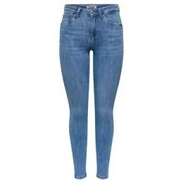 Skinny-fit-Jeans Only "ONLPOWER MID WAIST PUSH UP ANK DET DNM", Damen, Gr. XS, L&auml;nge 30, light blau denim, Denim/Jeans, Obermaterial: 92% Baumwolle, 6% Polyester, 2% Elasthan, unifarben, skinny fit kn&ouml;chellang, Jeans, Baumwollmischung, regular waist, ankle lenght