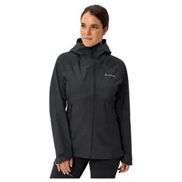 Regenjacke Vaude "WOMEN'S SIMONY 2,5L JACKET V", Damen, Gr. 36, schwarz, Web, Obermaterial: 100% Polyamid, unifarben, regular fit taillenbedeckt, Rundhals, eingesetzt gerader Abschluss, Jacken Regenjacke, f&uuml;r Wandern und Trekking, atmungsaktiv, wasserdicht, mit Kapuze