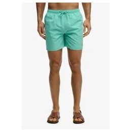 Badeshorts Superdry "ESSENTIAL 16 SWIM SHORT", Herren, Gr. XXL, N-Gr, skate mint, Web, Polyester, unifarben, Badehosen Badeshorts, Kunstfaser, relaxed fit