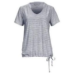 T-Shirt Killtec "WMN TSHRT F", Damen, Gr. 50, nachtblau, Obermaterial: 94% Polyester, 6% Elasthan, Rundhals, Shirts T-Shirt, Gestreiftes, schnelltrocknendes Funktionsshirt mit verstellbarem Saum