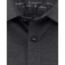 OLYMP Herren Businesshemd "No. Six 24/Seven super slim", grau, Gr. 36, Web, Obermaterial: 92% Baumwolle, 8% Elasthan, Hemden, in bequemer