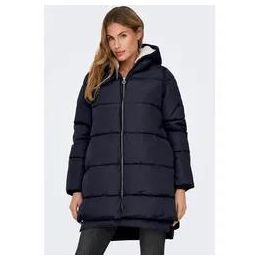 Steppmantel Only "ONLKELLY NORA LONG PUFFER COAT OTW", Damen, Gr. S, blau (night sky), Steppware, Obermaterial: 100% Polyester, unifarben, regular fit ca. Mitte Oberschenkel, M&auml;ntel Steppmantel