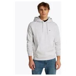 Tommy Hilfiger Hoodie TOMMY JEANS "TJM REGULAR FLAG", Herren, Gr. 3XL, grau (silber grau heather), Sweatware, Obermaterial: 80% Baumwolle, 20% Polyester, unifarben, regular fit, breiter Bund, Sweatshirts Hoodie, mit bestickten Markenlogo auf Brusth&ouml;he