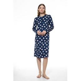 Mey Damen Nachthemd "Scribbled Dots", Gr. 38, blau, Single Jersey, Obermaterial: 100% Baumwolle, Kleider, L&auml;nge in Gr&ouml;&szlig;e 38: circa 110 cm
