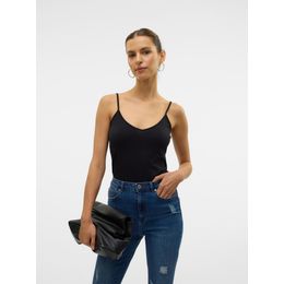 V&eacute;ro Moda VERO MODA Damen Spaghettitop "VMMAXI", schwarz, Gr. S, unifarben, Single Jersey, Obermaterial: 95% Baumwolle, 5% Elasthan, Tops, mit Stretch