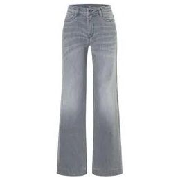 Weite Jeans MAC "WIDE", Damen, Gr. 46, L&auml;nge 34, grau (carbon grau used), Denim/Jeans, Obermaterial: 88% Baumwolle, 9% Polyester, 3% Elasthan, bequem, Jeans, Topseller