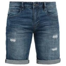 Jeansshorts INDICODE "Jeansshorts IDHallow", Herren, Gr. XXL, N-Gr, blau (medium indigo), Web, Obermaterial: 98% Baumwolle CO. 2% Elasthan EL., Basic, regular fit kurz, Jeans Jeansshorts