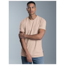 TRIGEMA Herren T-Shirt "TRIGEMA Slim Fit T-Shirt aus DELUXE Baumwolle"sand, melange, Basic, Gr. XL, Single Jersey, 100% Baumwolle, Shirts