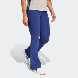 Damen Leggings "W SL SJ FLARLEG", blau, Gr. M, adidas Sportswear, Obermaterial: 90% Baumwolle, 10% Elasthan, Hosen, Hoher Bund, ausgestellte Beinform